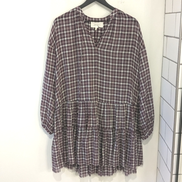 THE GREAT. | Dresses | The Great Plaid Timber Oversized Tiered Long ...